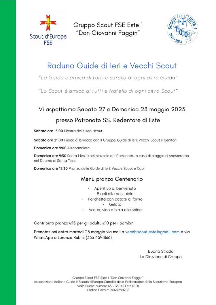 Gruppo Scout Este 1 | Centenario
